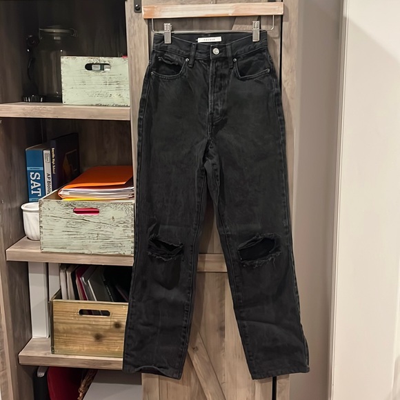 PacSun | Jeans | Pacsun Black Distressed Straight Leg Dad Jeanssize 22 ...